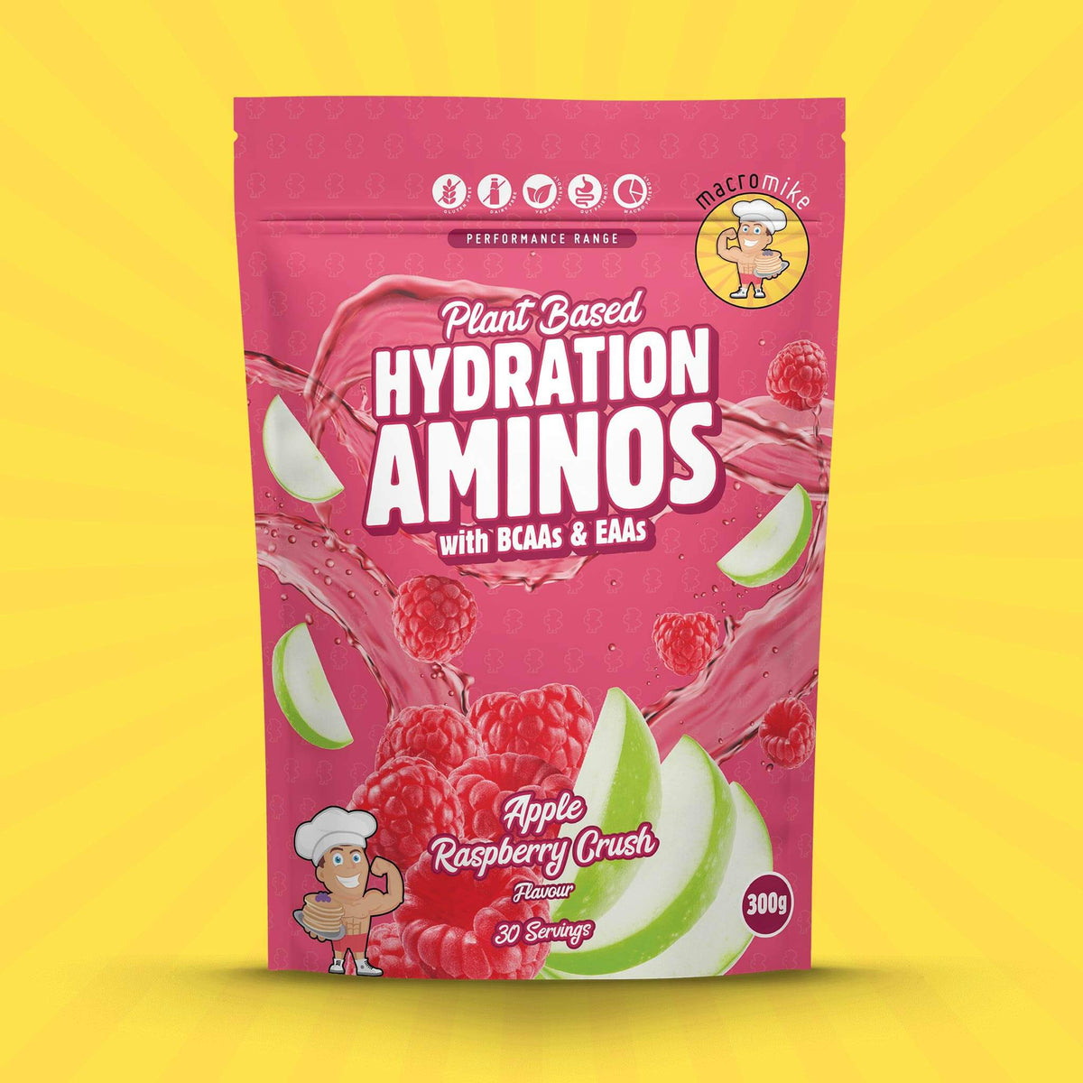 Apple Raspberry Crush Hydration Aminos (300g Bag) – Macro Mike