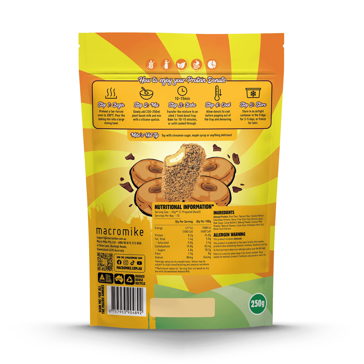 Macro Mike x Golden Gaytime Donut Baking Mix (250g Bag)