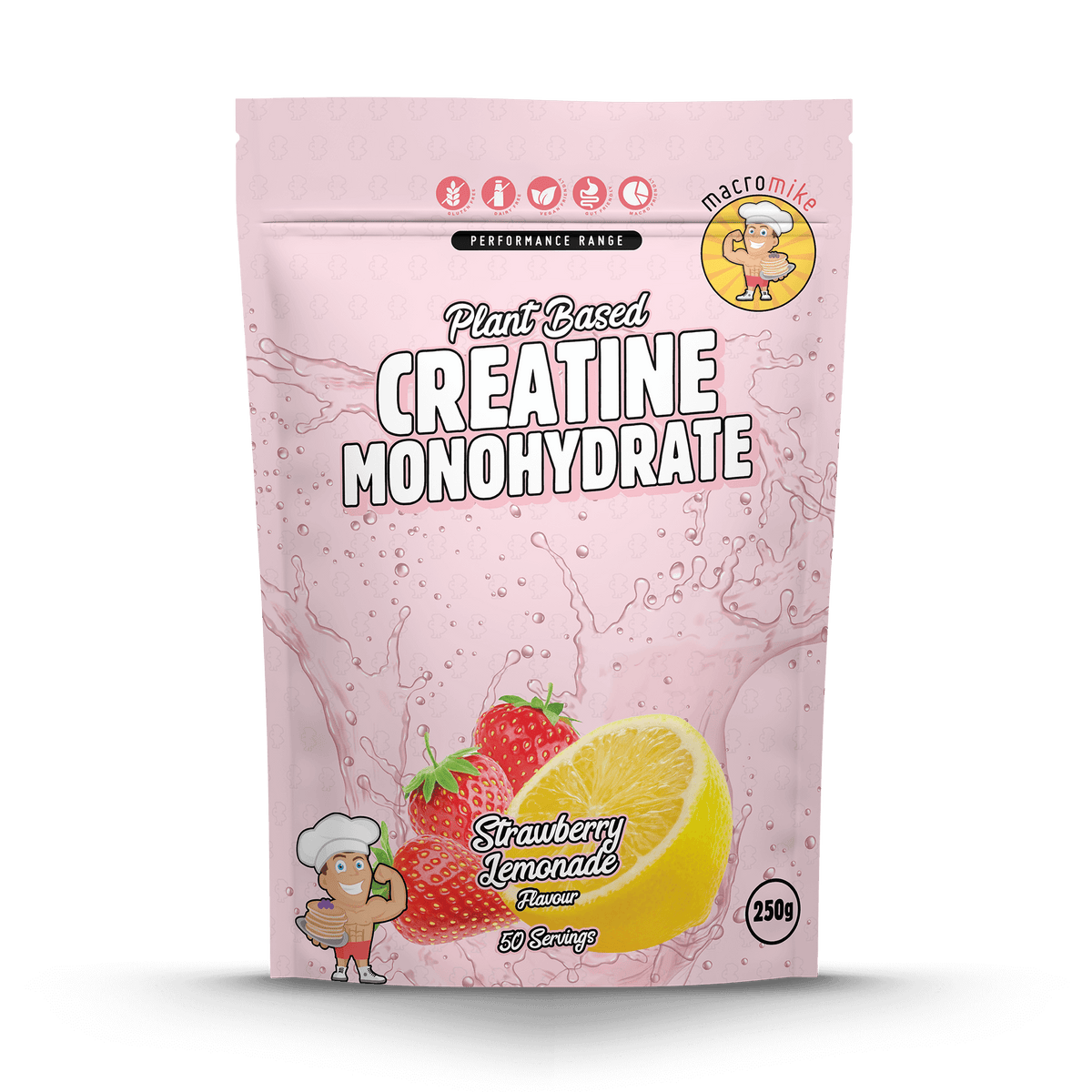 Strawberry Lemonade Creatine Monohydrate (250g Bag) – Macro Mike