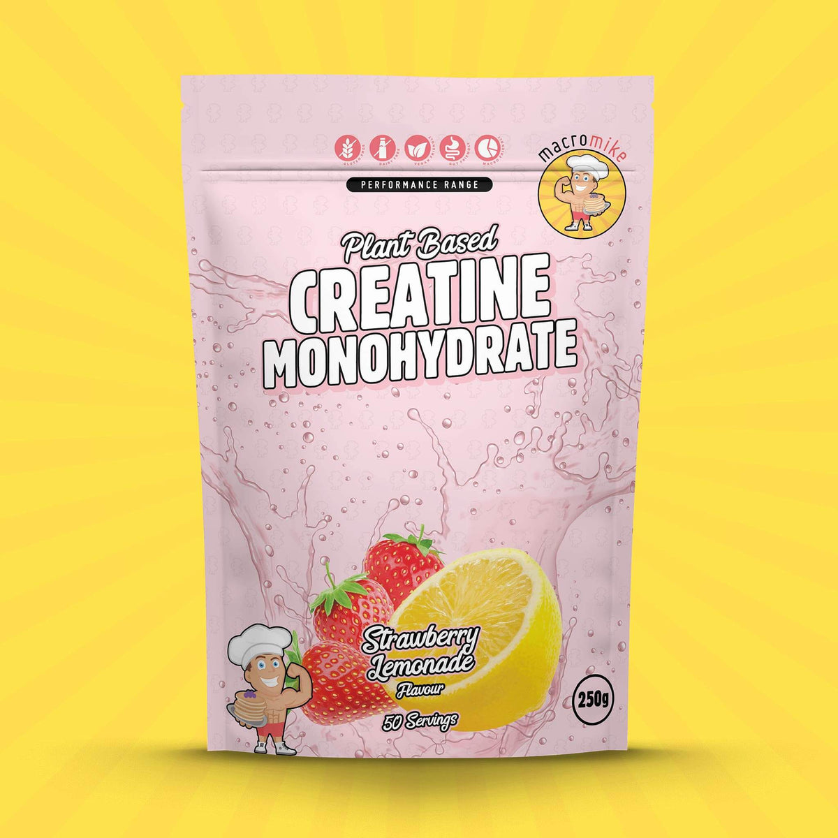 Strawberry Lemonade Creatine Monohydrate (250g Bag) – Macro Mike