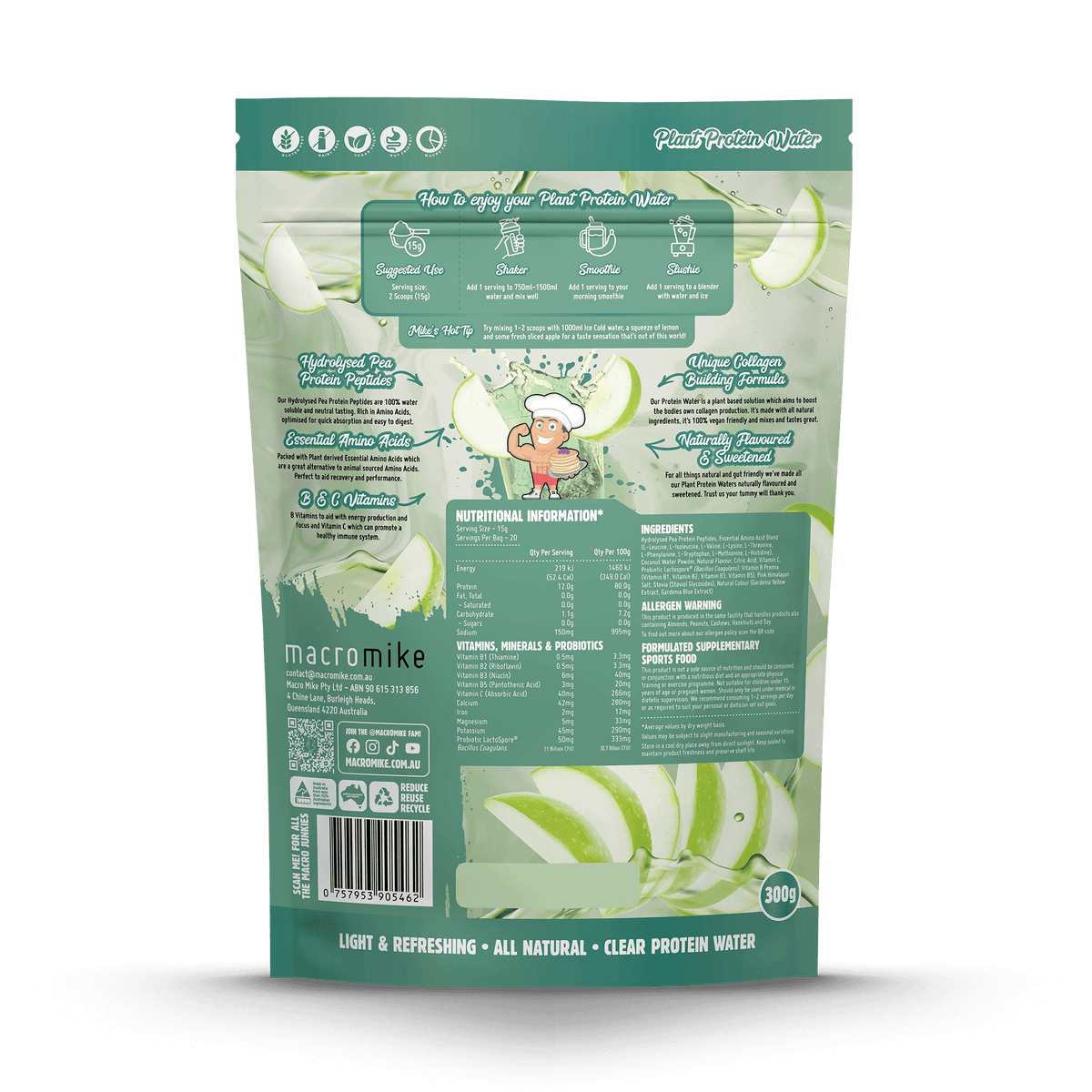 Green Apple Plant Protein Water | Macro Mike