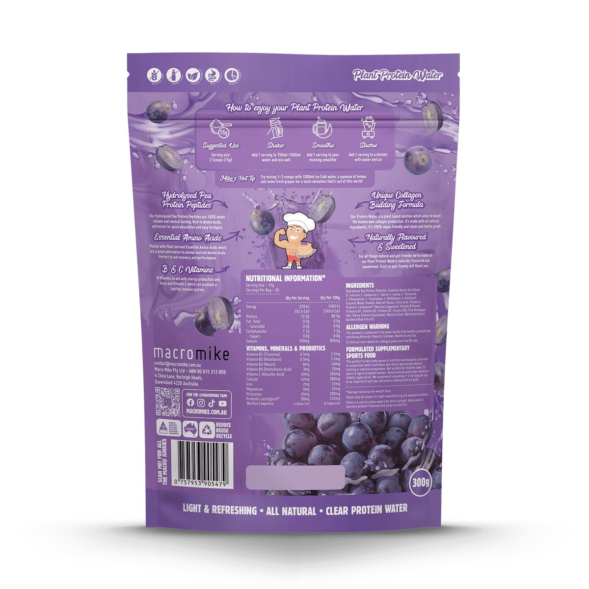 Juicy Grape Plant Protein Water | Macro Mike