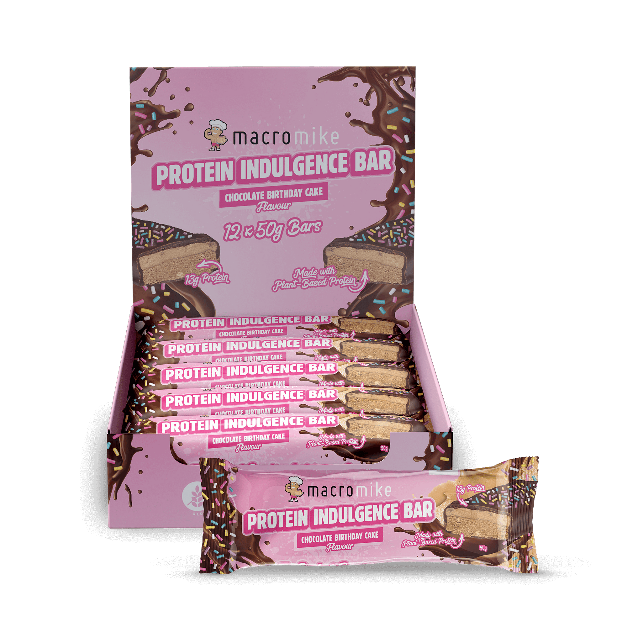 Chocolate Birthday Cake Protein Indulgence Bar (Box of 12 x 50g)