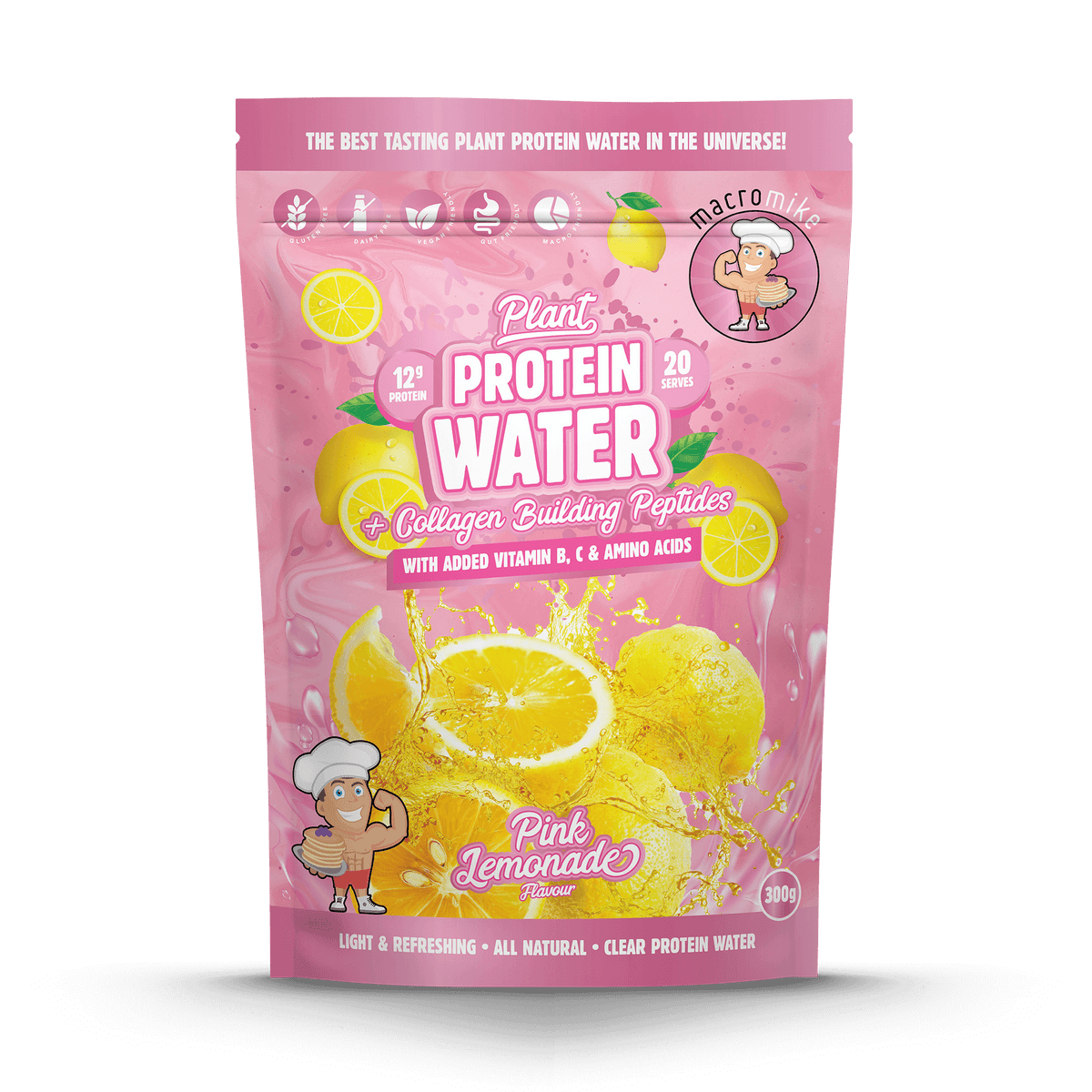 Pink Lemonade Plant Protein Water (300g Bag) | Macro Mike