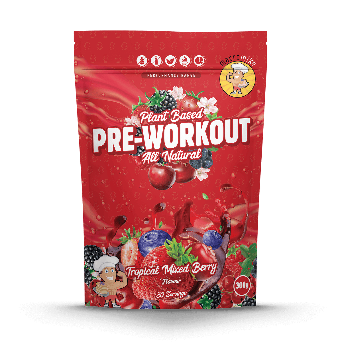 Tropical Mixed Berry Pre-Workout (300g Bag) – Macro Mike