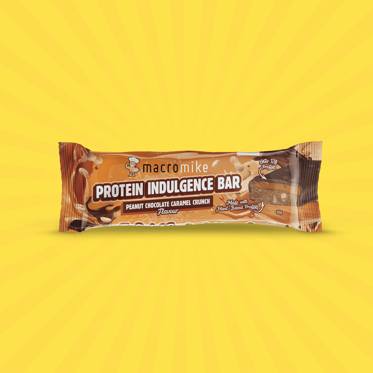 Peanut Chocolate Caramel Crunch Protein Indulgence Bar | Macro Mike