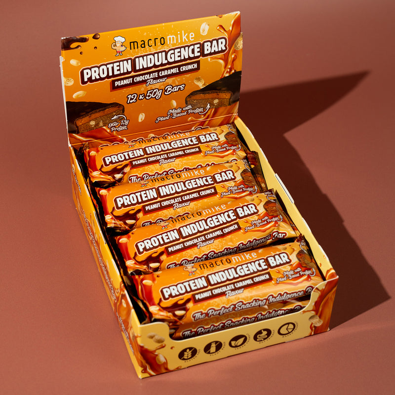 Peanut Chocolate Caramel Crunch Protein Indulgence Bar Box | Macro Mike