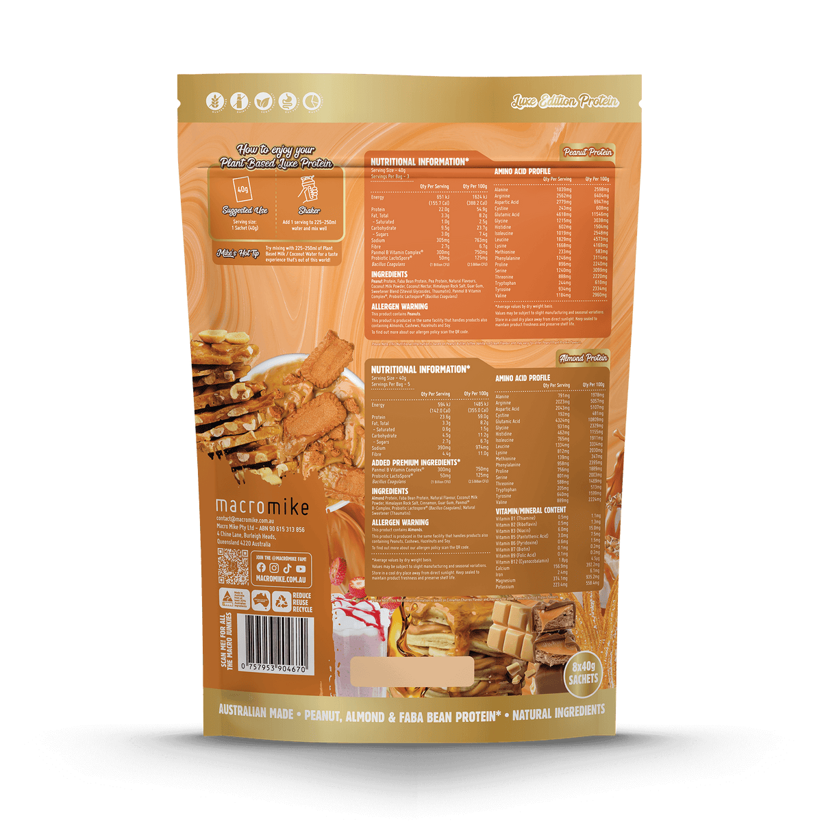 Luxe Protein Sample Pack - 8 x 40g Sachets – Macro Mike