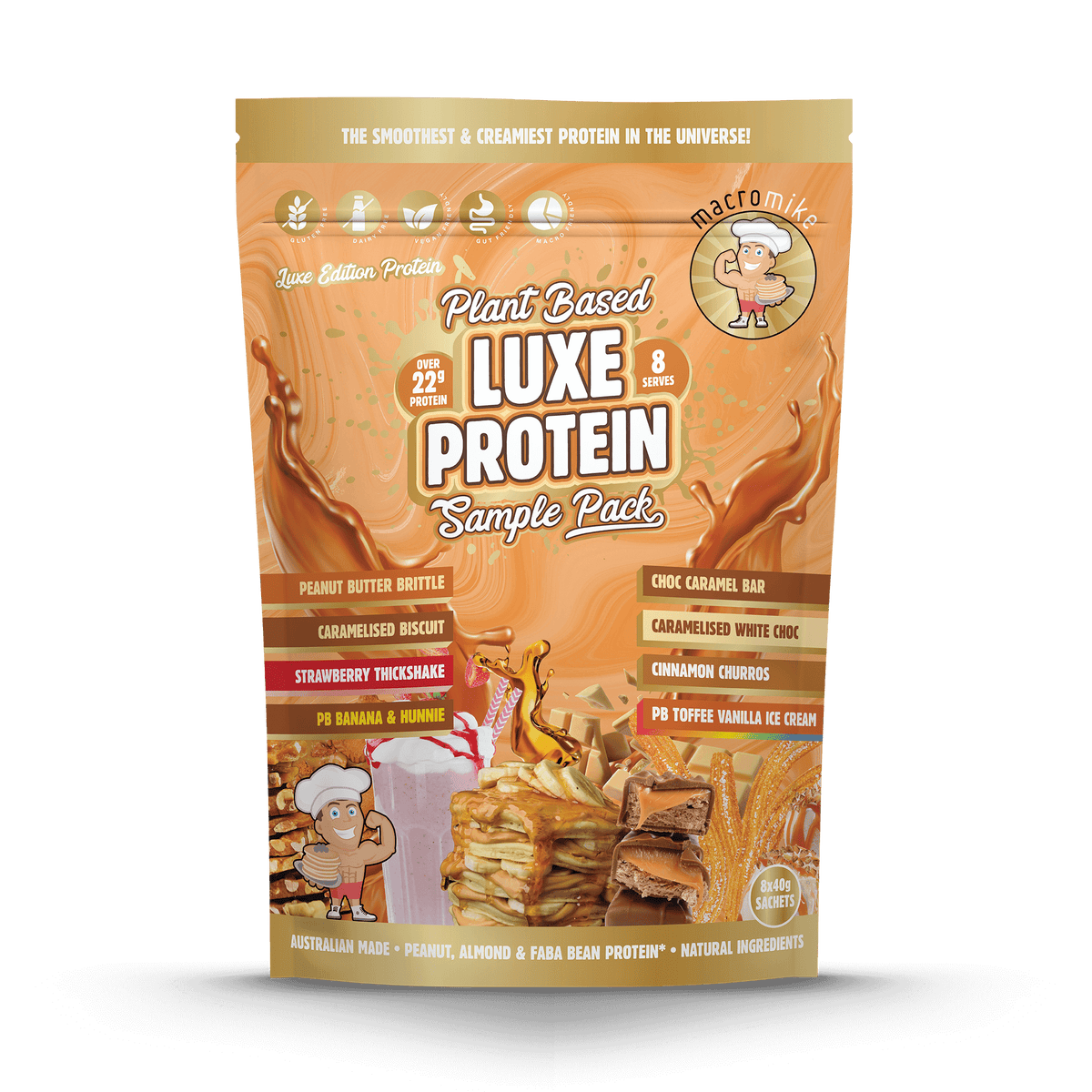 Luxe Protein Sample Pack - 8 x 40g Sachets – Macro Mike