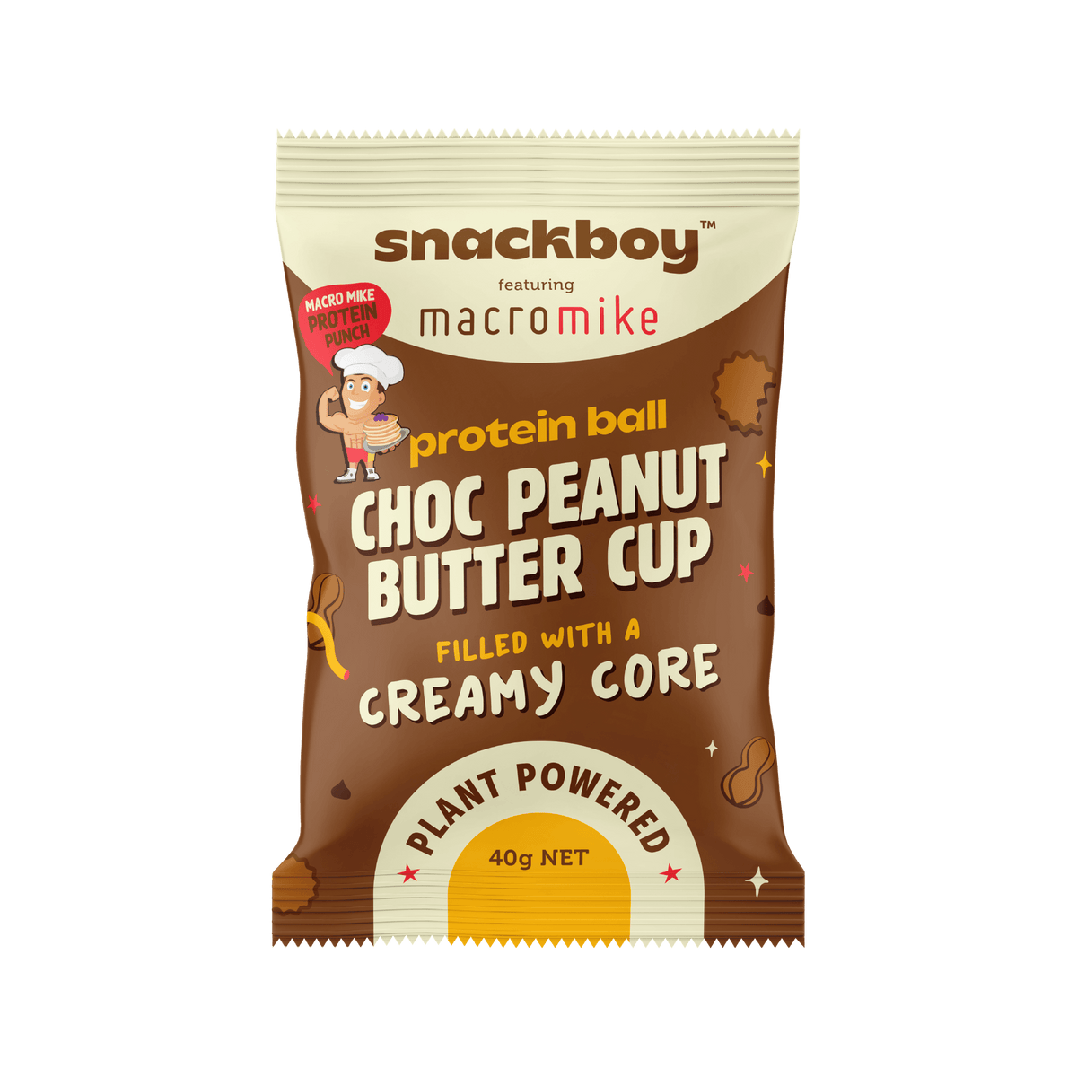 Macro Mike X Snackboy Choc Peanut Butter Cup Protein Ball (Box of 12 x